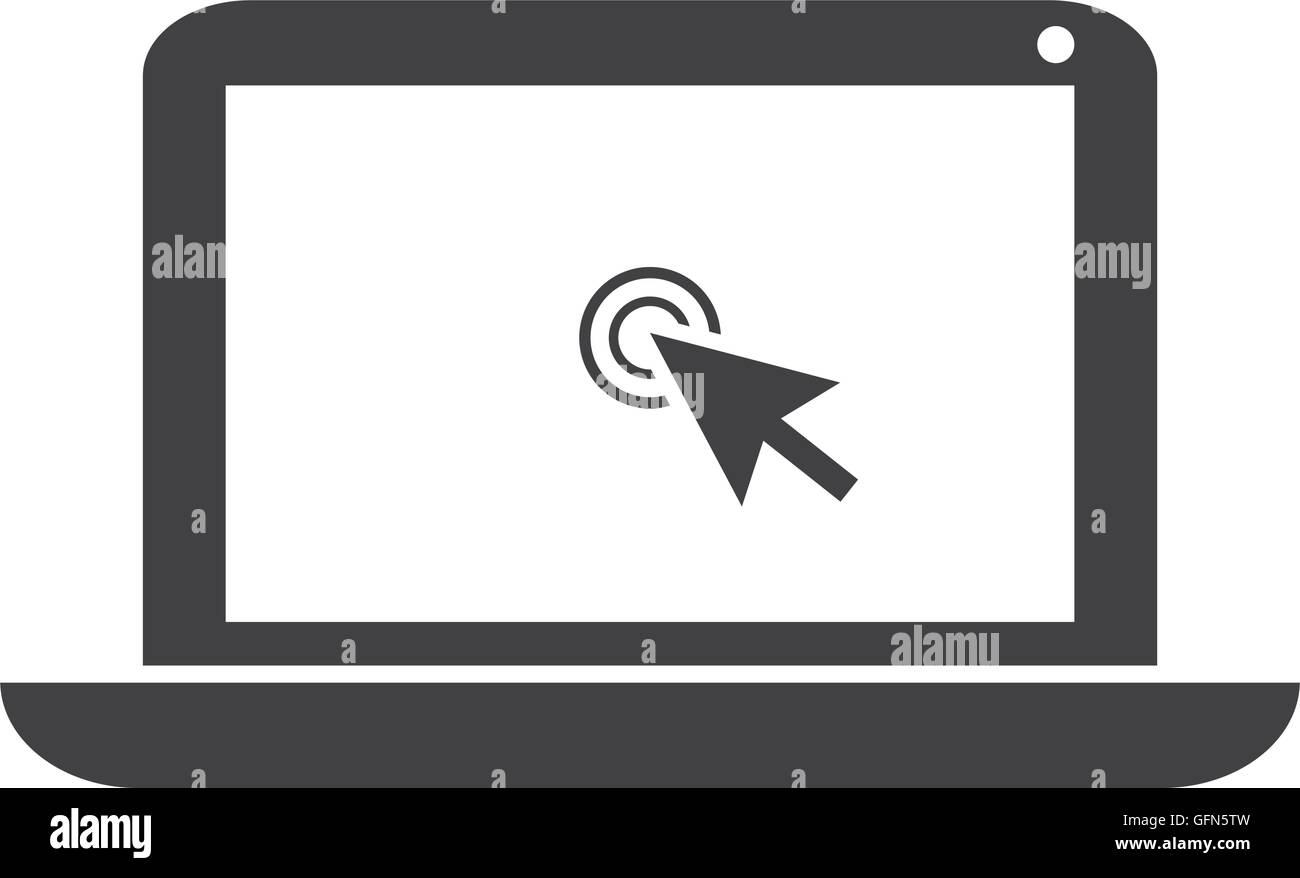 laptop with arrow pointer on screen icon Stock Vector Image & Art - Alamy