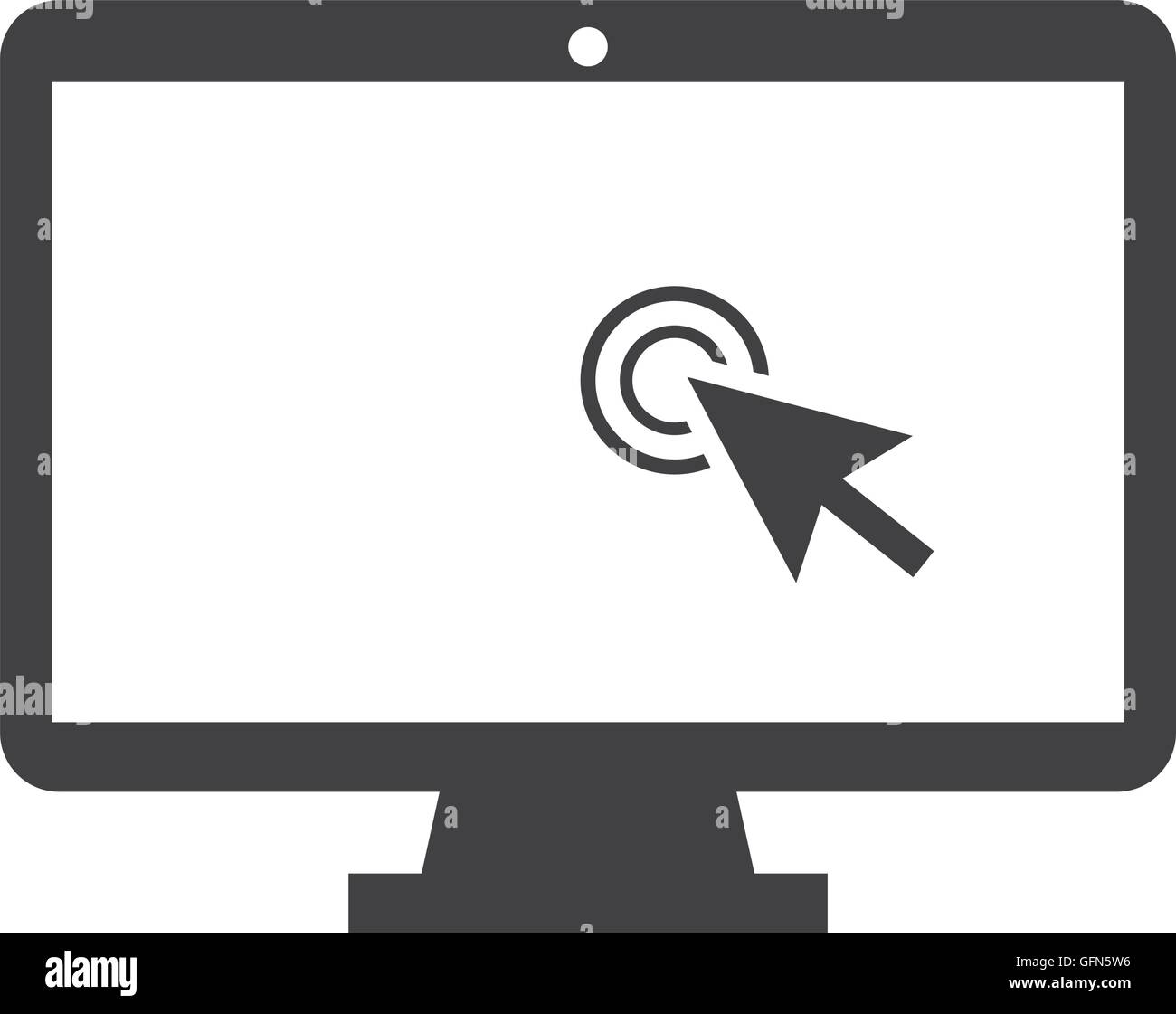computer monitor with arrow pointer on screen icon Stock Vector Image ...
