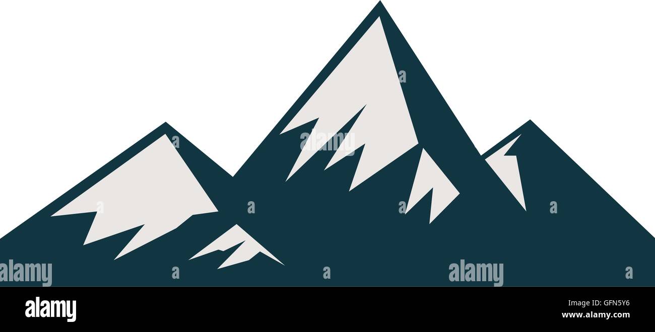 Snowy alpine mountain ridge Stock Vector Images - Alamy