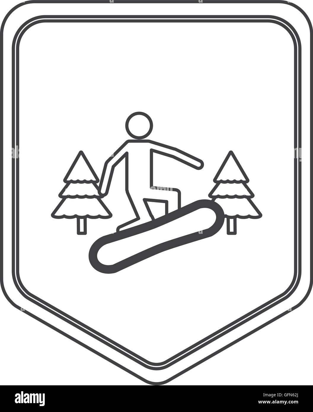 snowboarding pictogram icon shield emblem Stock Vector Image & Art - Alamy