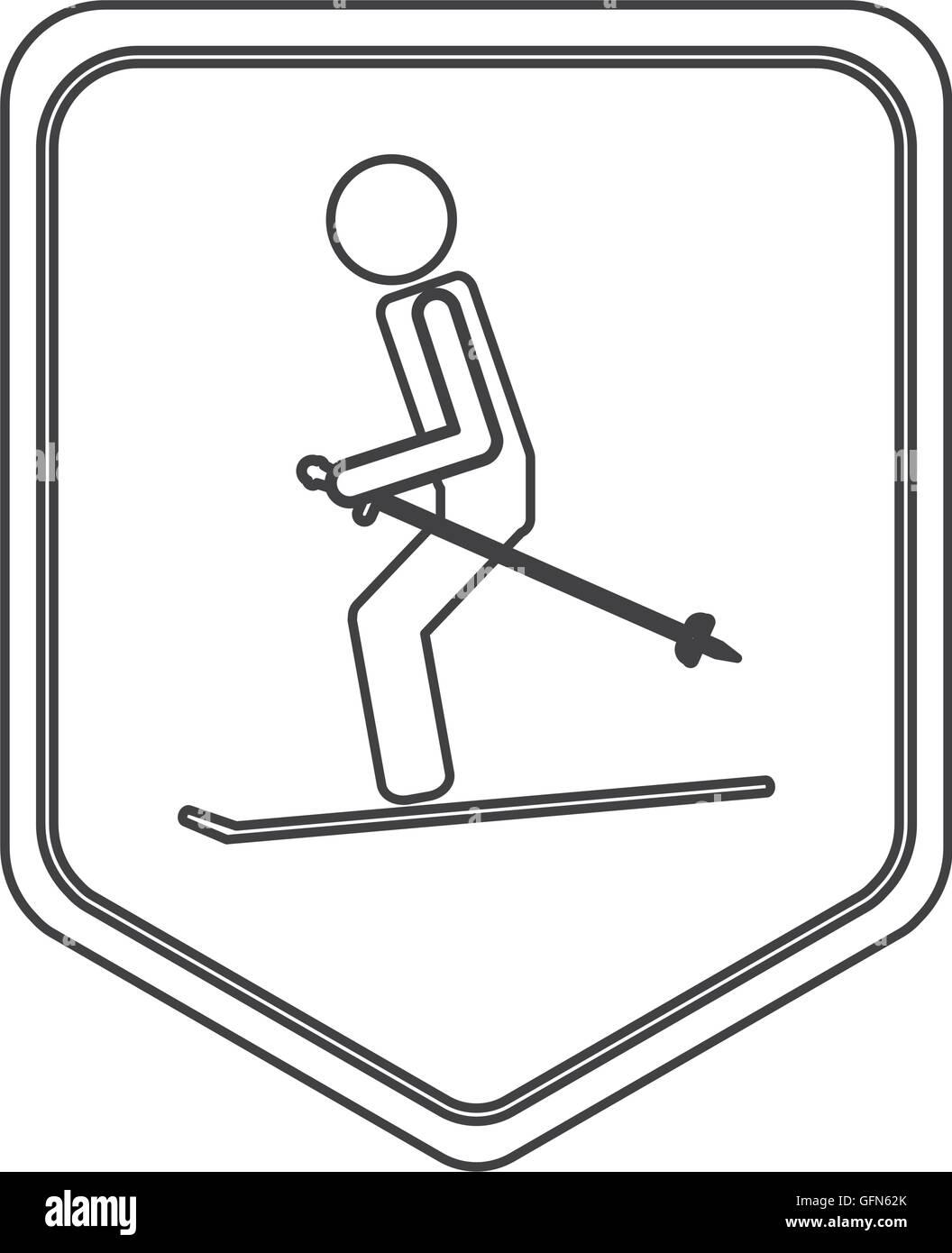 skiing pictogram icon shield emblem Stock Vector Image & Art - Alamy