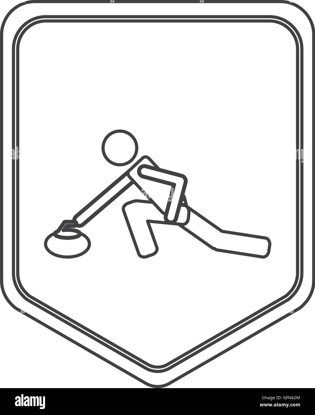 curling pictogram icon shield emblem Stock Vector Image & Art - Alamy