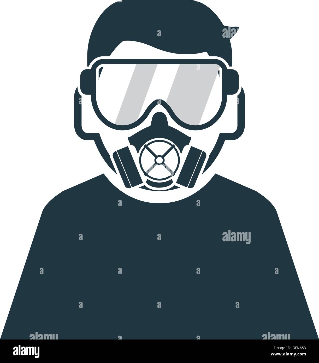 person wearing gas mask icon Stock Vector Image & Art - Alamy