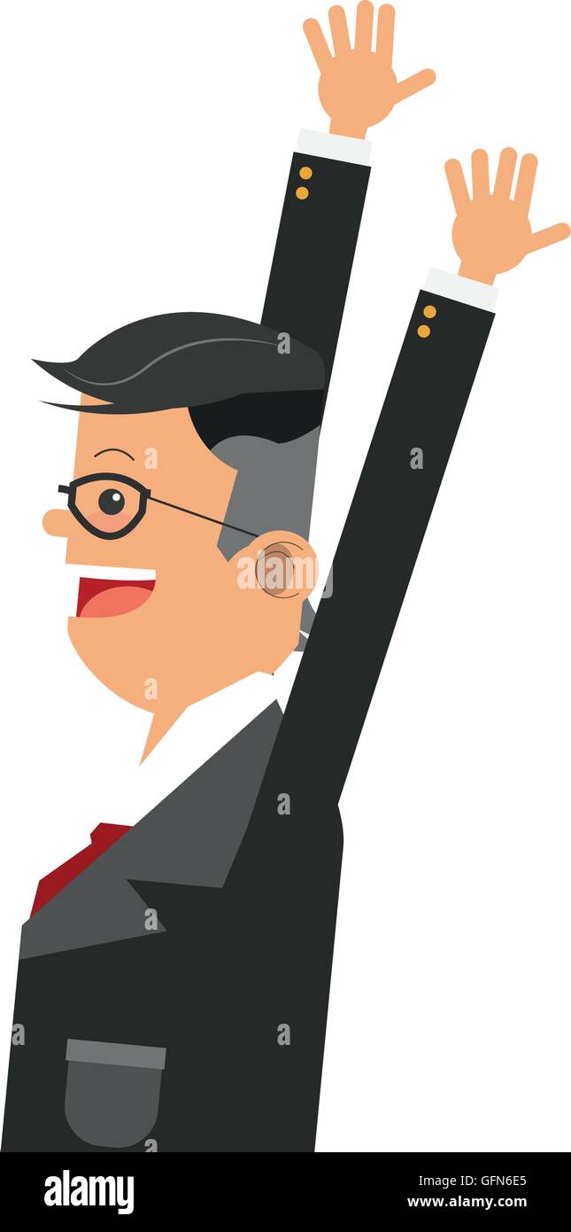 Businessman arms up icon hi-res stock photography and images - Alamy