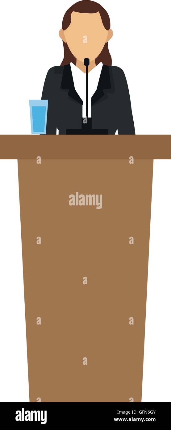 business woman giving speech icon Stock Vector Image & Art - Alamy