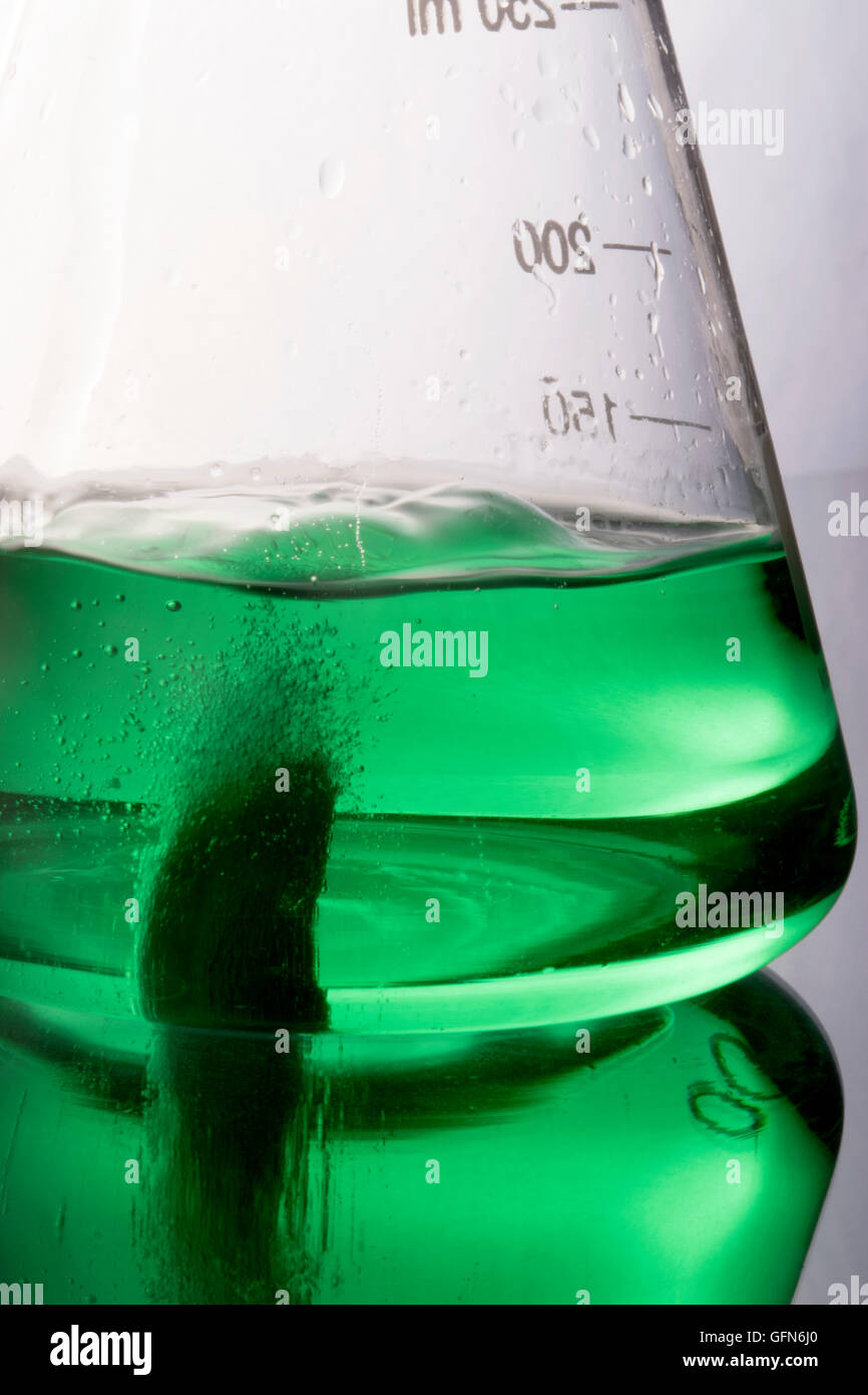 laboratory experiment with green chemistry Stock Photo - Alamy