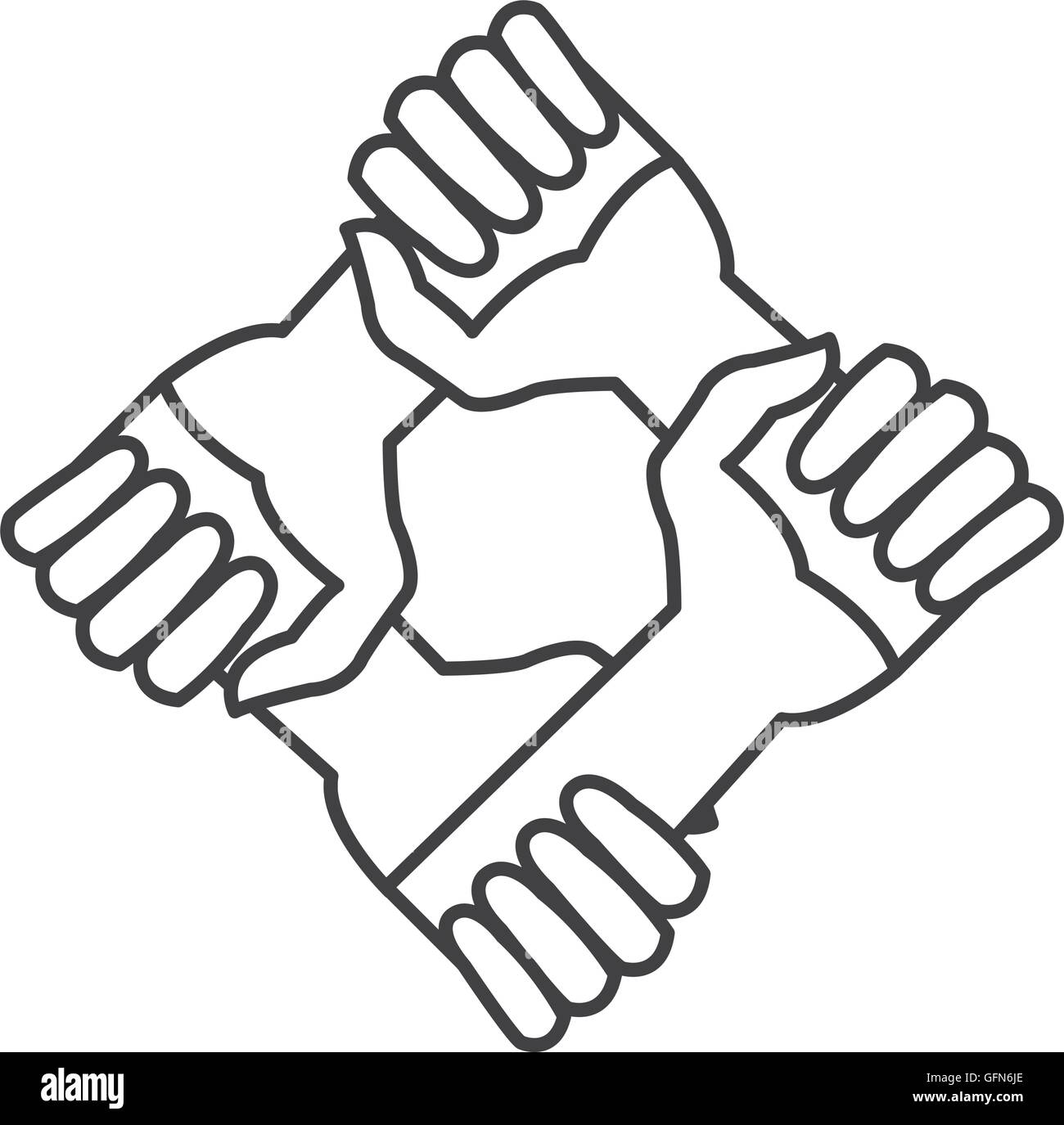 Unity Hands Black And White