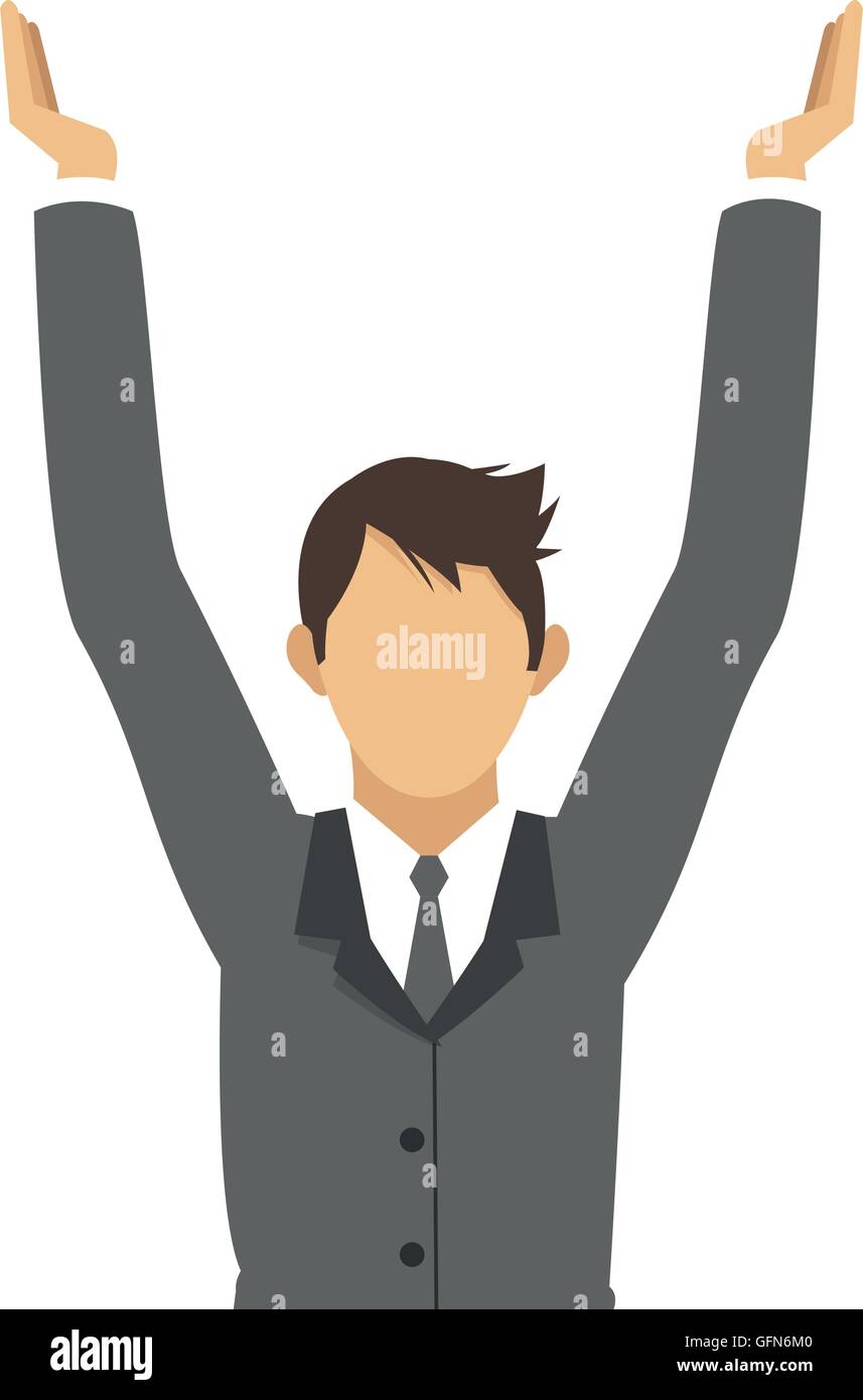 businessman with arms up icon Stock Vector Image & Art - Alamy