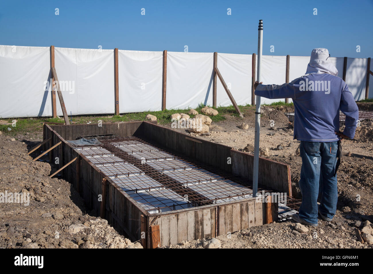 Formwork to build a foundation for a building Stock Photo - Alamy