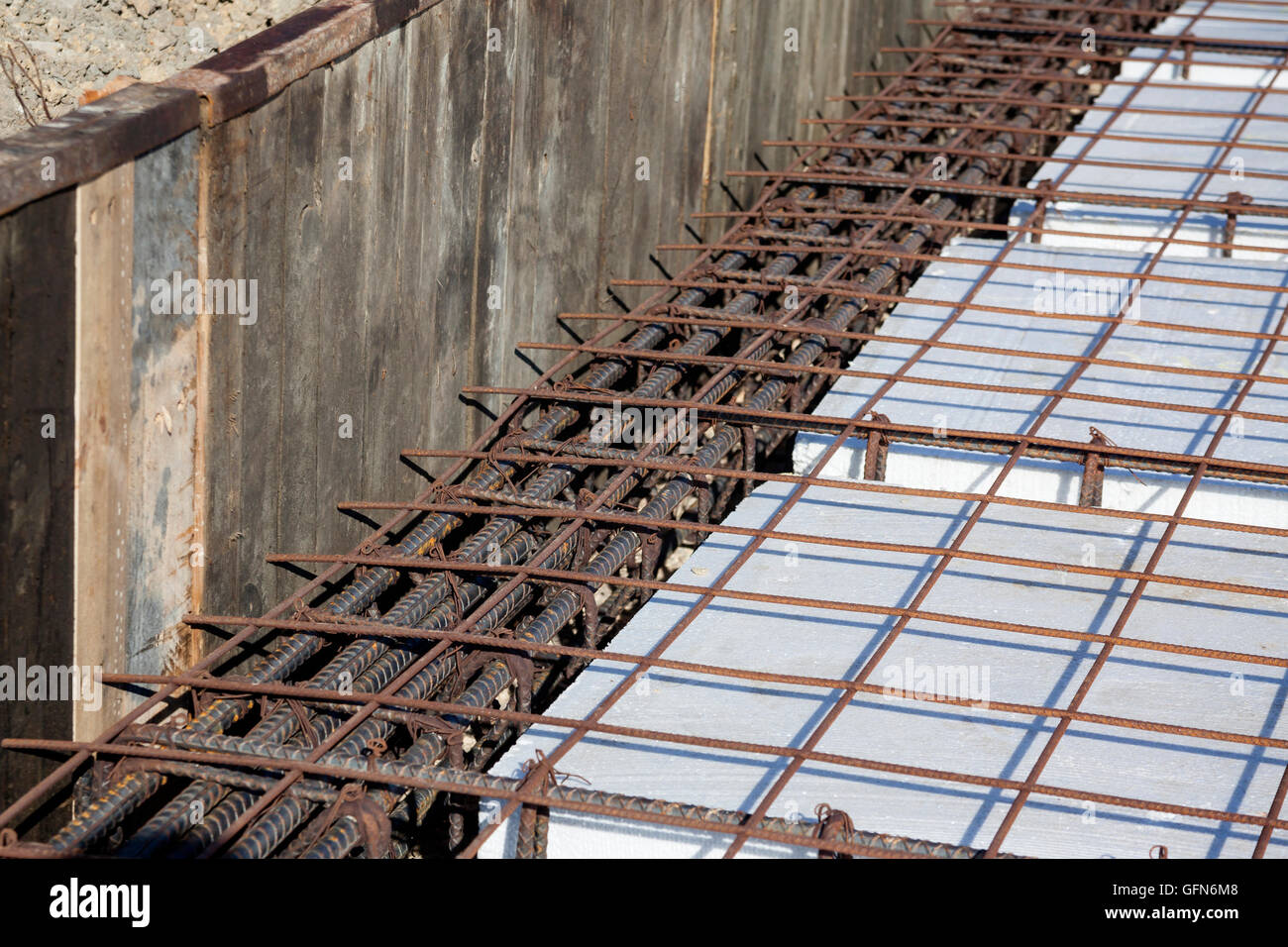 Formwork to build a foundation for a building Stock Photo - Alamy