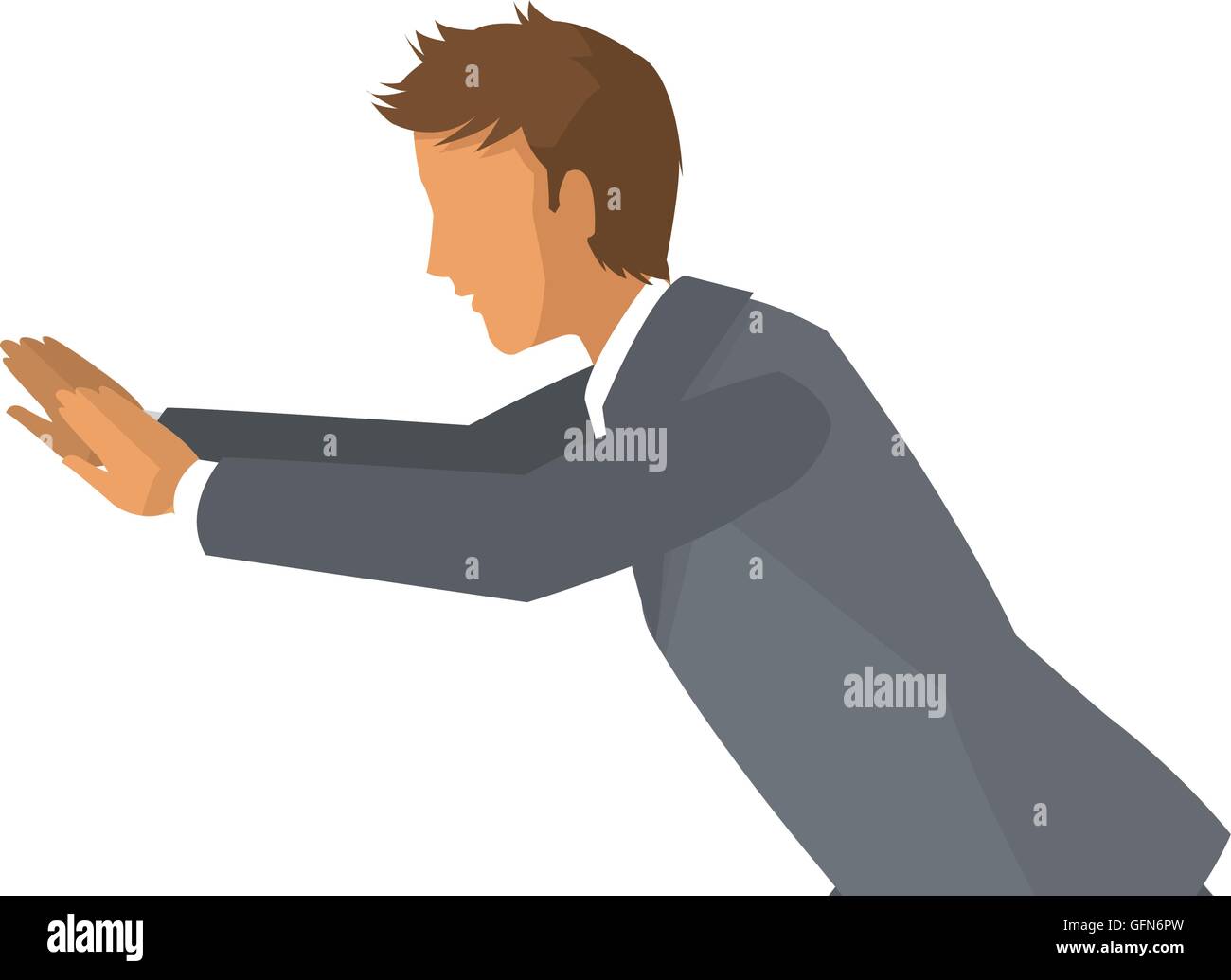 businessman pushing icon Stock Vector Image & Art - Alamy