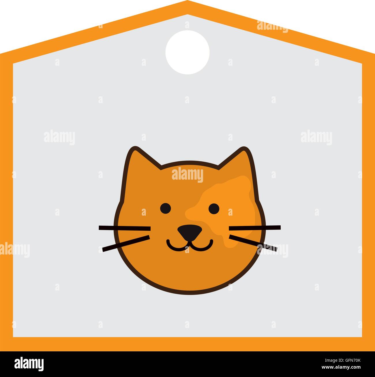 cute cat cartoon on label icon Stock Vector Image & Art - Alamy