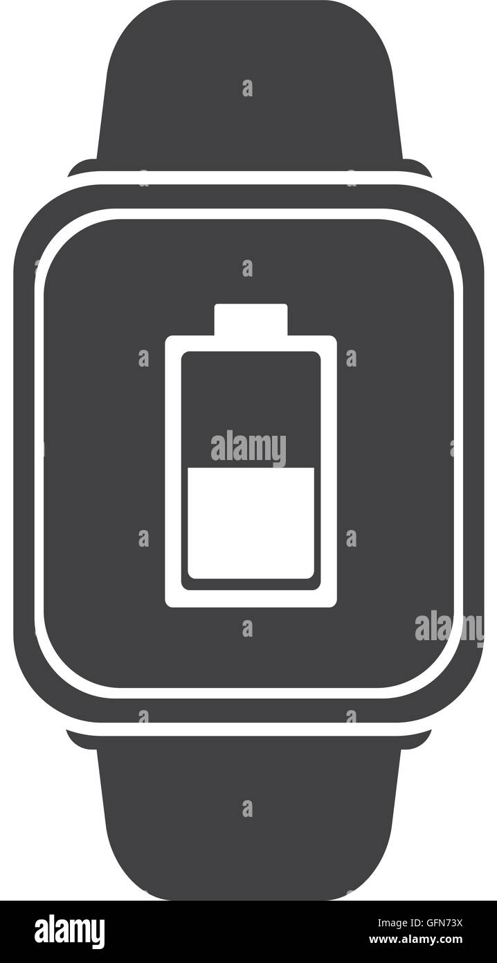 smart watch with battery icon Stock Vector Image & Art - Alamy