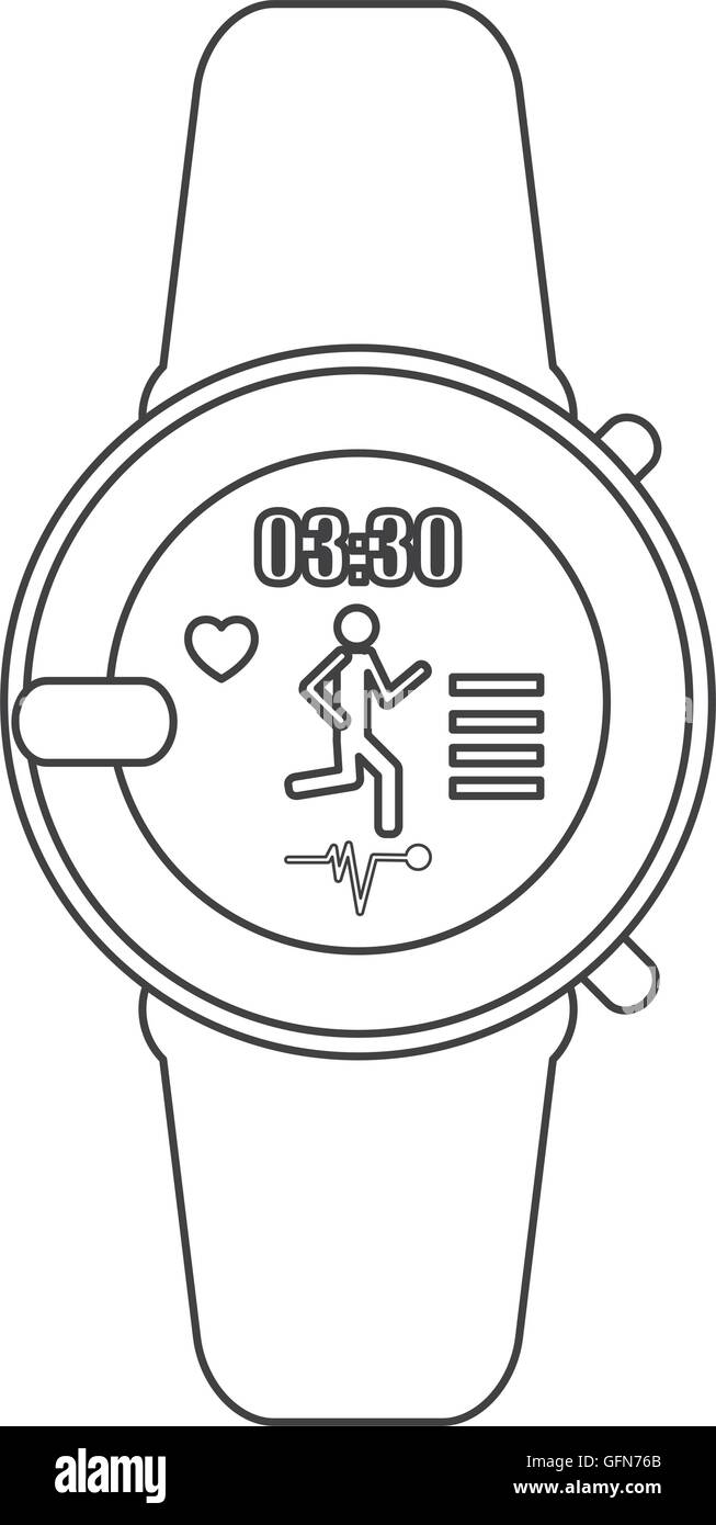Activity tracker icon outline Black and White Stock Photos & Images - Alamy