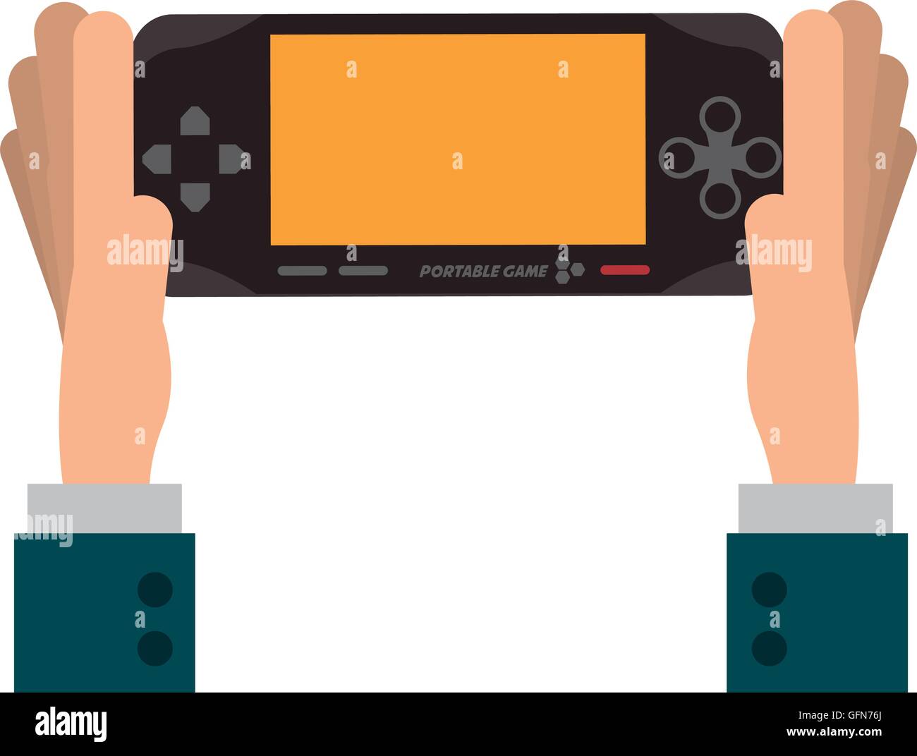 hands holding mobile video game console icon Stock Vector Image & Art ...