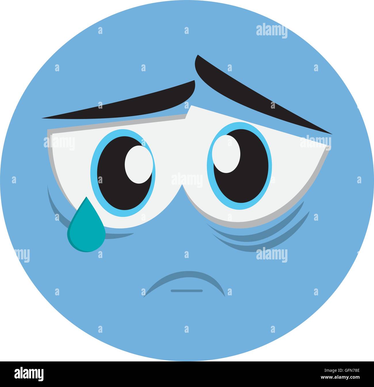 Blue Sad Faces Clip Art