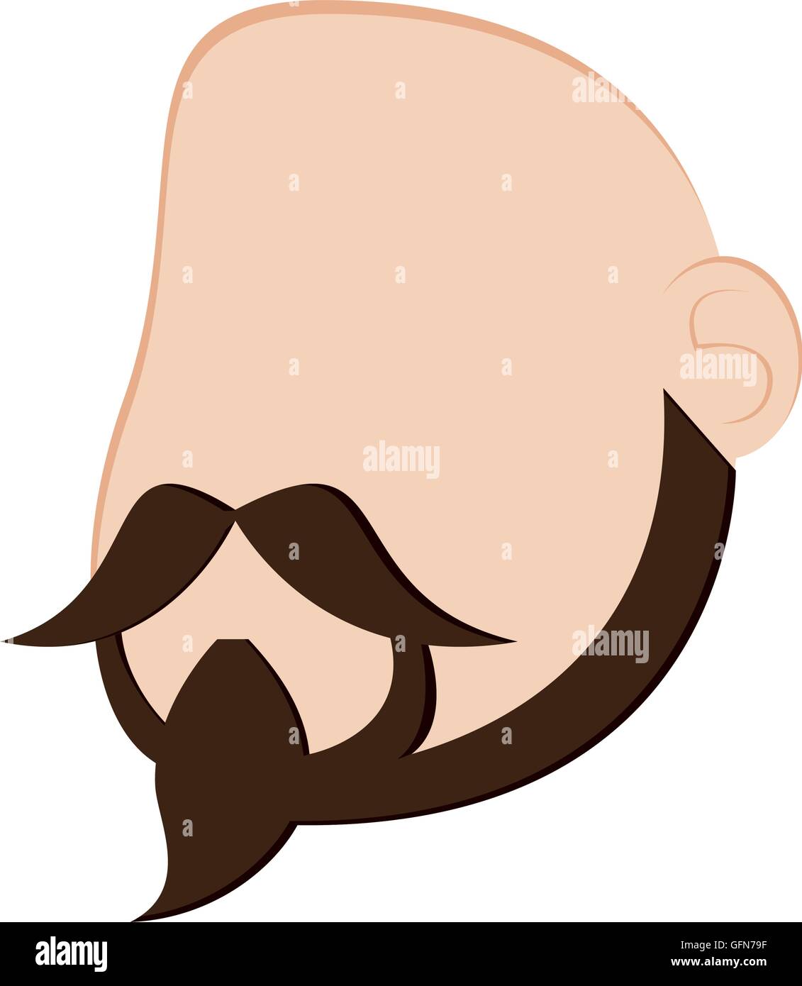 faceless man head with facial hair icon Stock Vector Image & Art - Alamy