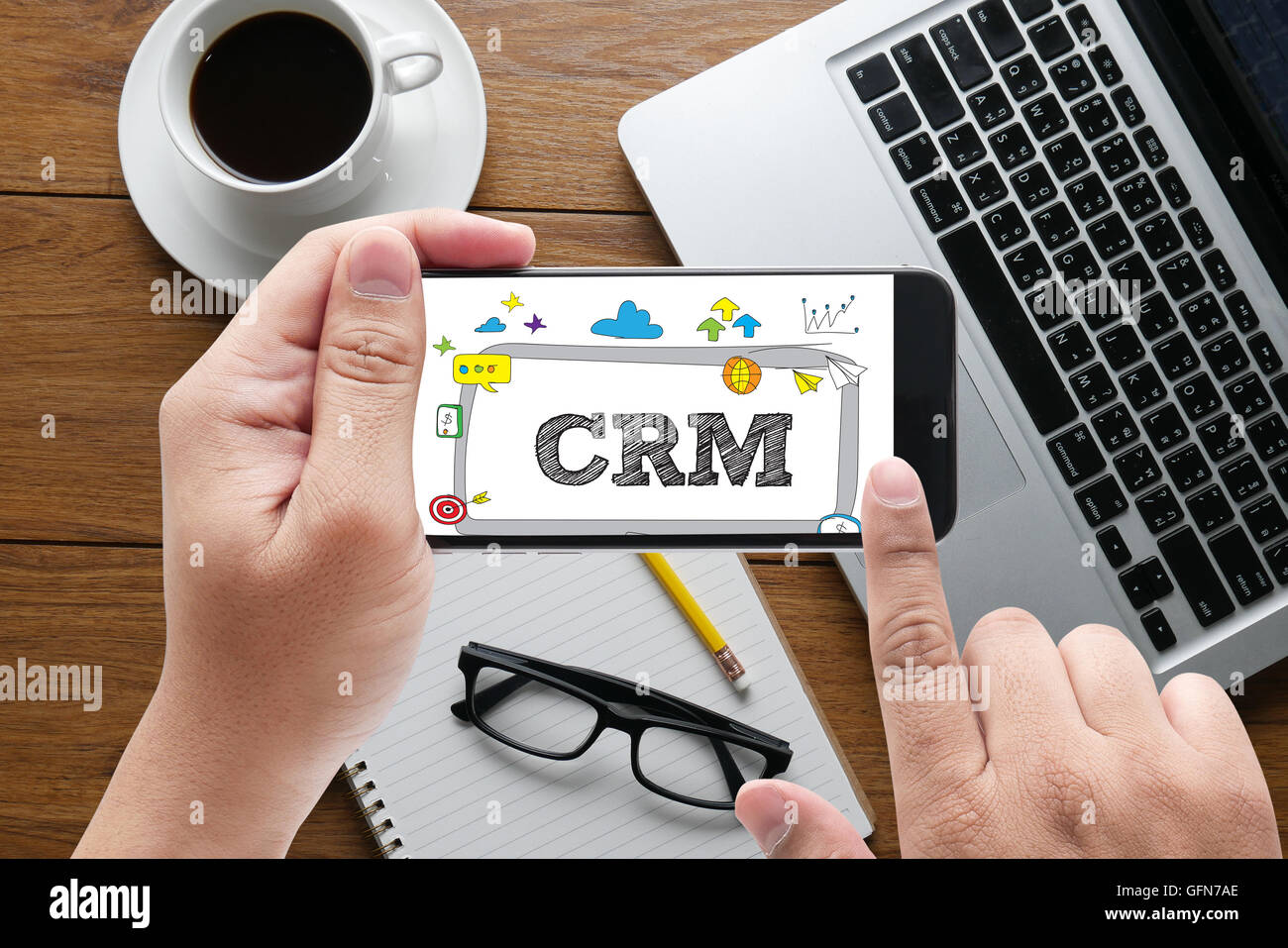 CRM Business Customer CRM Management Analysis Service Concept message ...