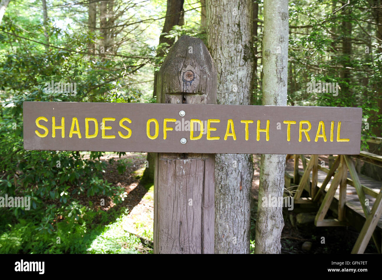 Sign for the Shades of Death Trail, Hickory Run State Park ...