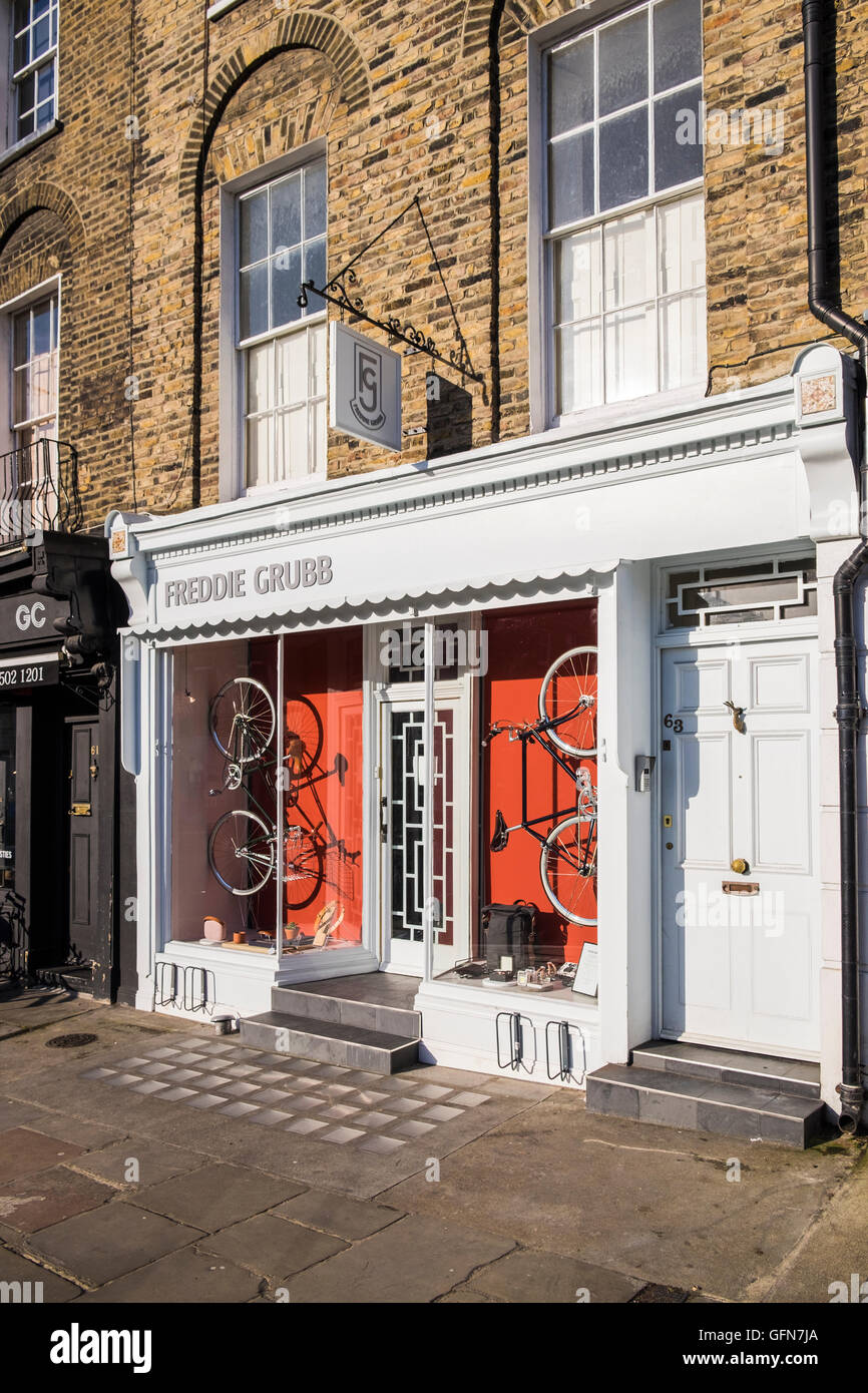 Amwell Street terraced shops&houses, London, England, U.K Stock Photo ...