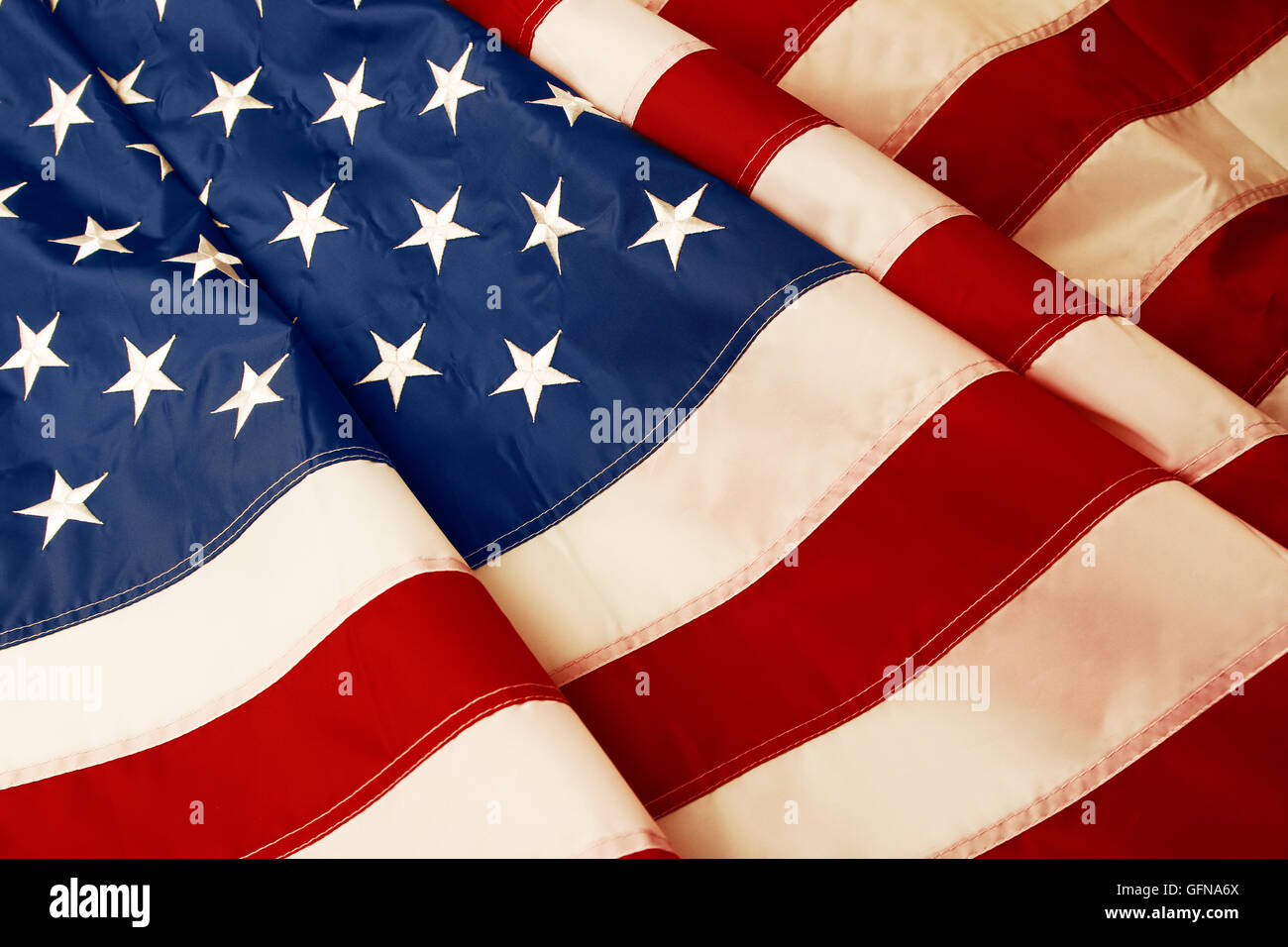 Closeup of rippled American flag Stock Photo - Alamy