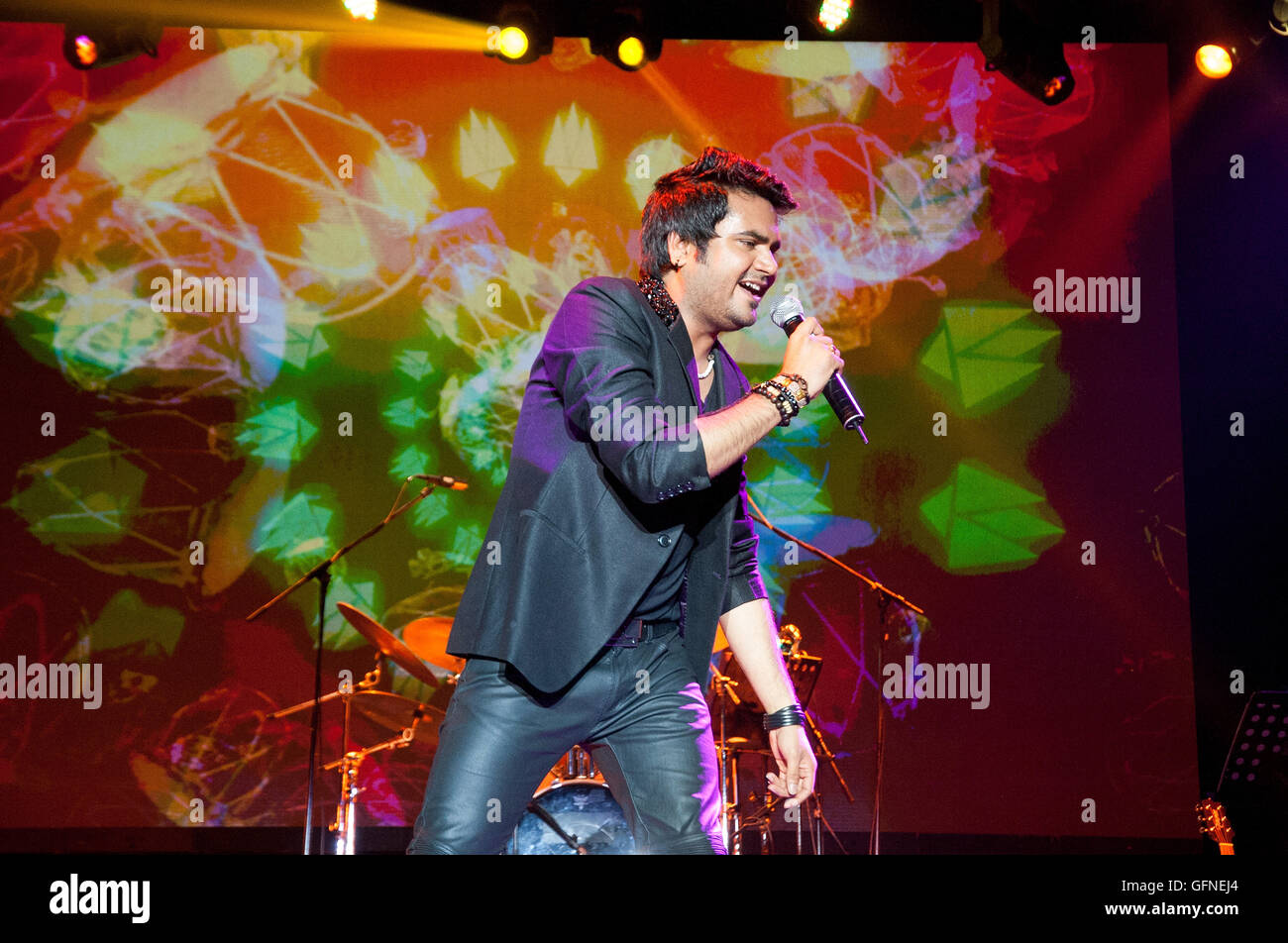 Indian singer Rakesh Maini performs live at the HKCEC. Ramesh was a ...
