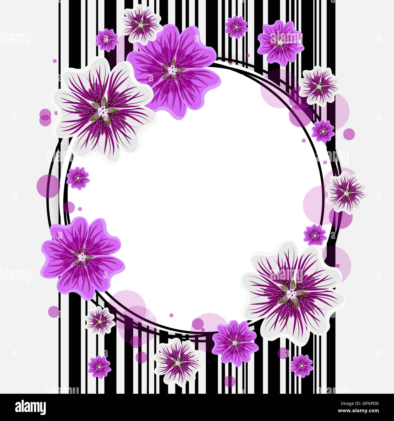 Round frame with flowers Stock Vector Image & Art - Alamy