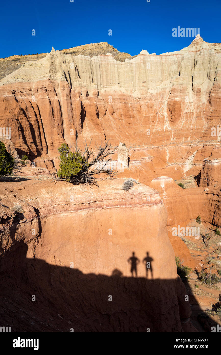 Shadow of two hikers in Kodachrome Basin State Park, Utah Stock Photo ...