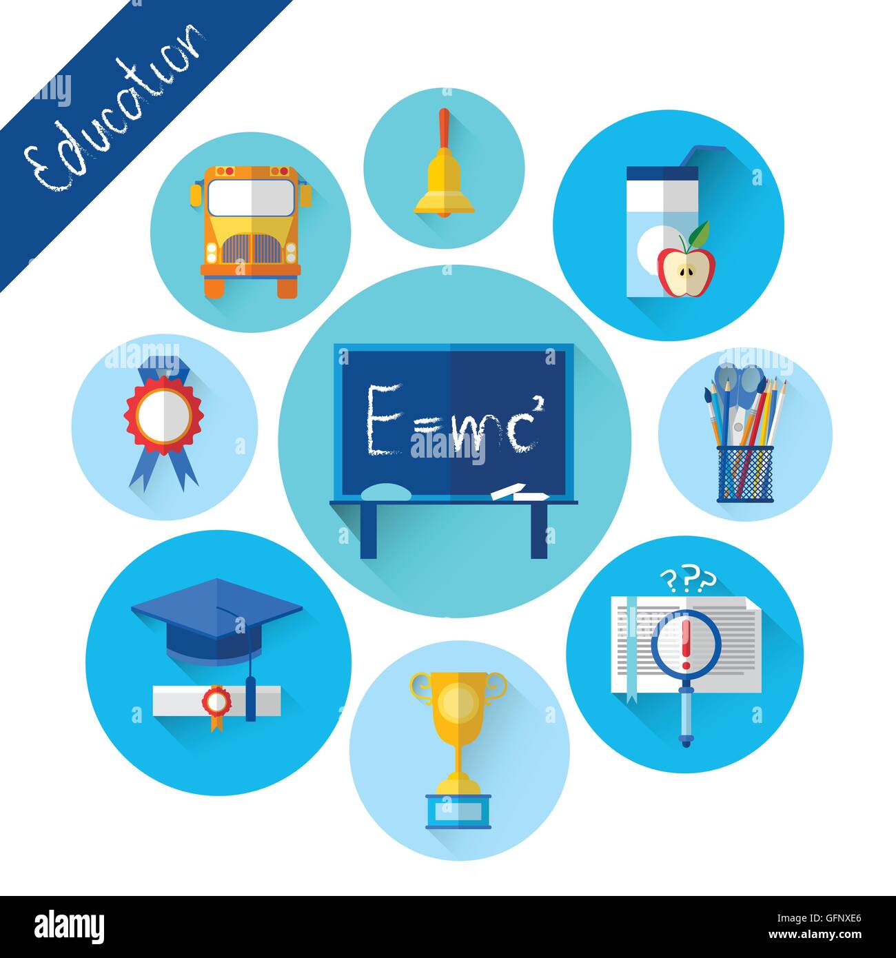 Education Collection Colorful Icon Set Stock Vector Image & Art - Alamy