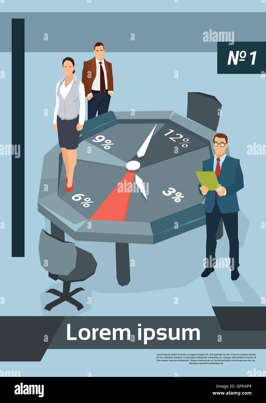 Business People Team Office Desk Clock Time Concept Stock Vector Image ...