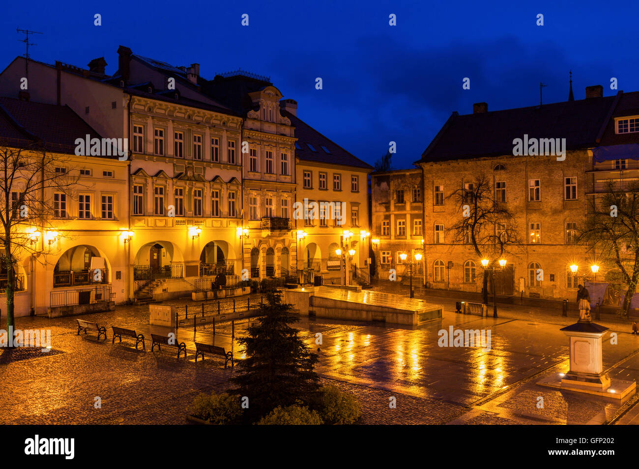 Main Square in Bielsko-Biala. Bielsko-Biala, Silesia, Poland Stock ...