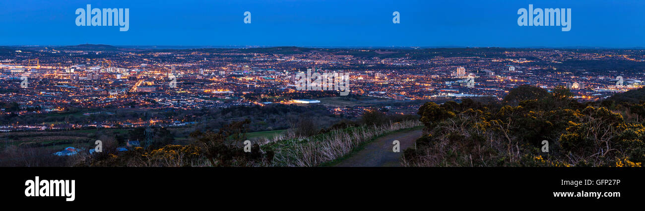 Aerial panorama of Belfast. Belfast, Northern Ireland, United Kingdom ...
