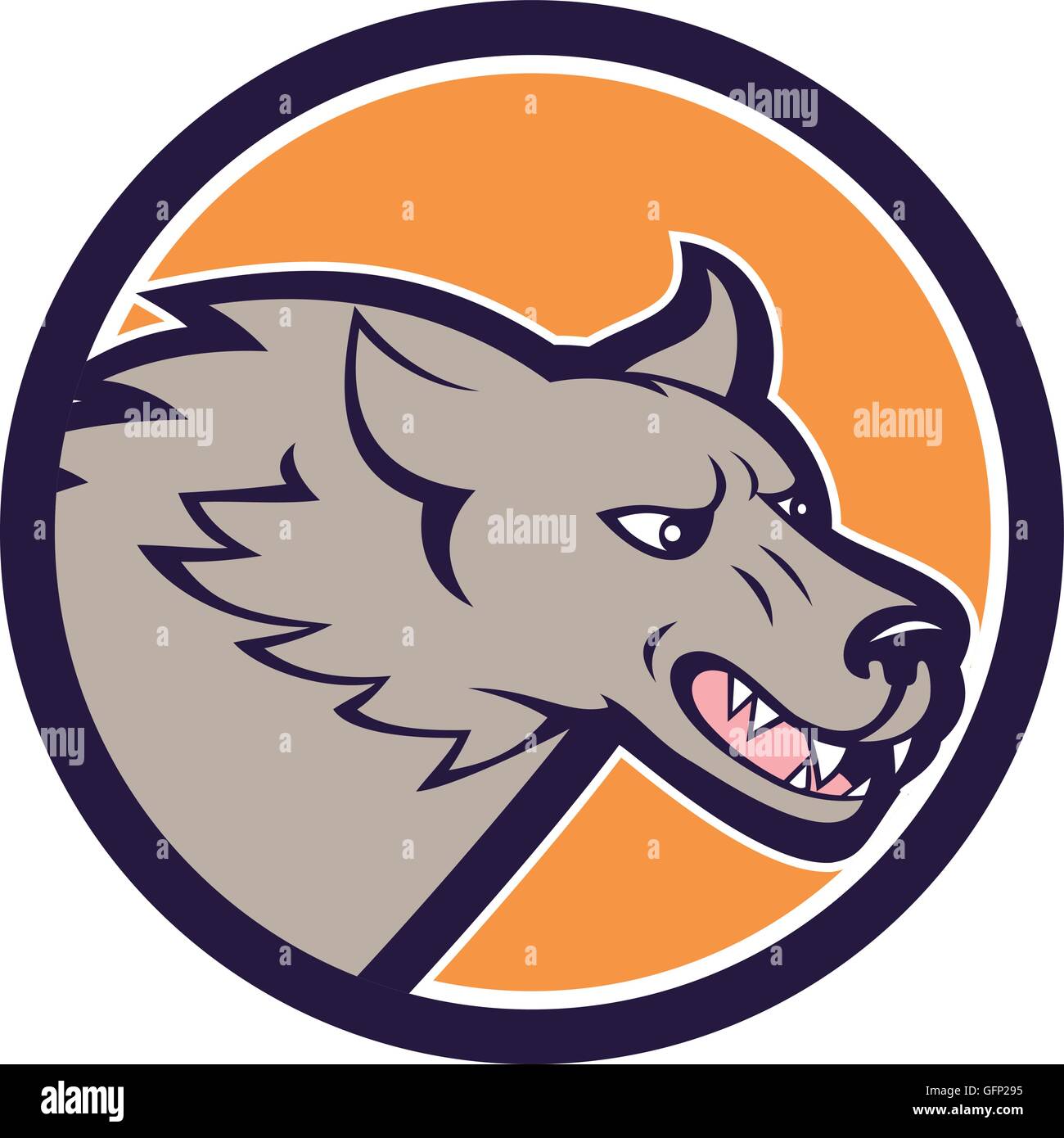 Cartoon wolf head hi-res stock photography and images - Alamy