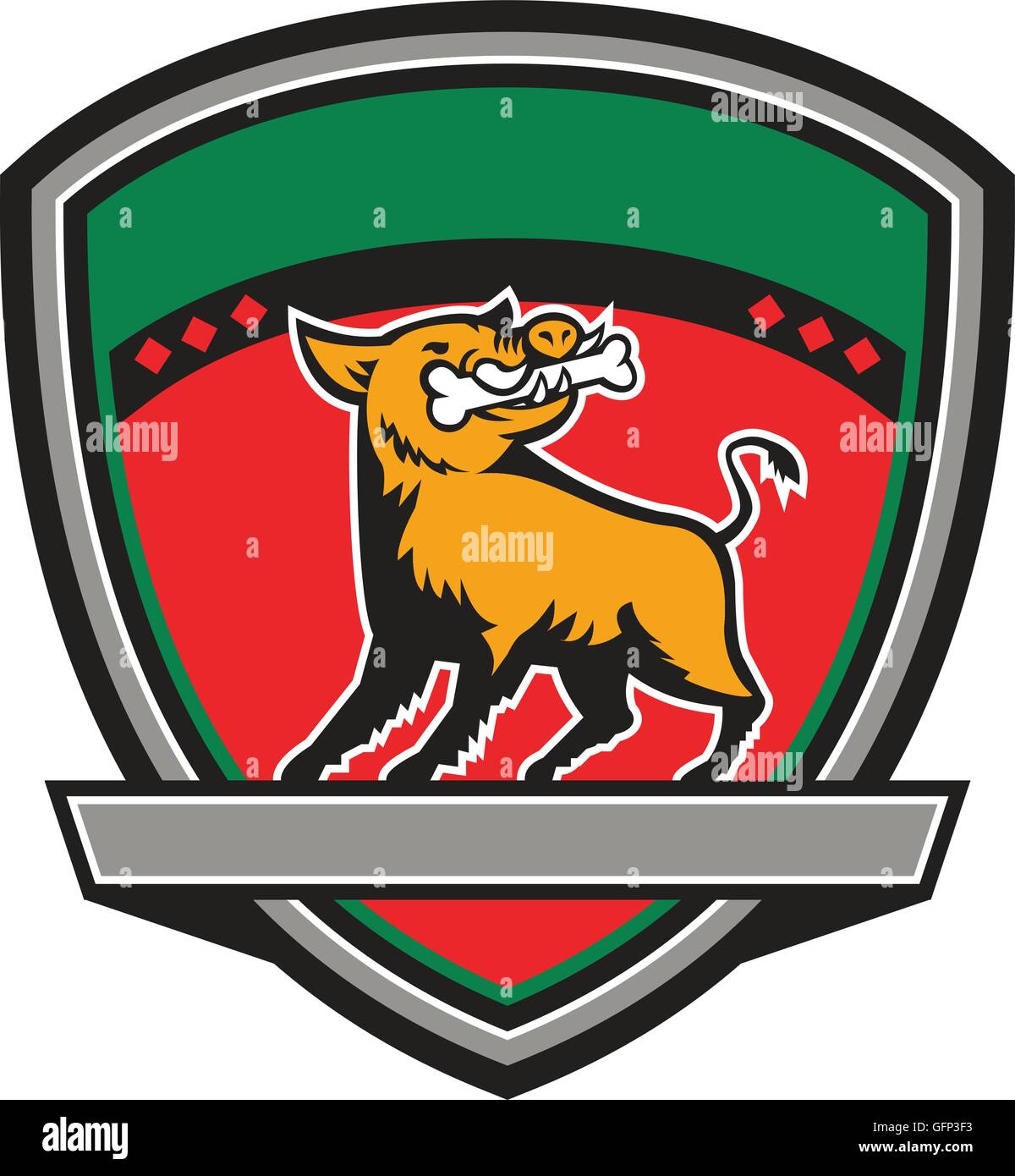 Illustration of a wild pig boar razorback head looking up to the side ...