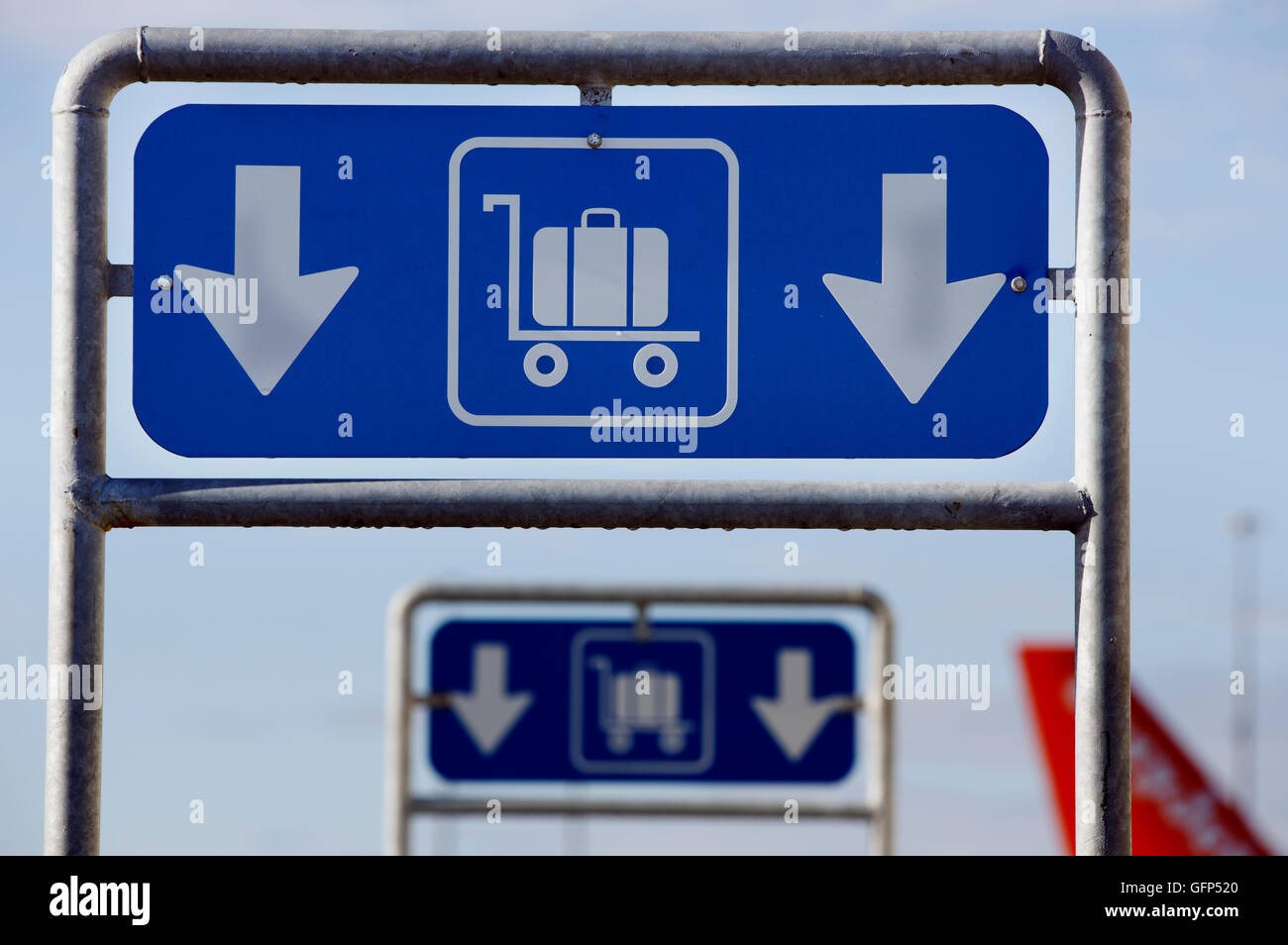luggage cart sign Stock Photo - Alamy