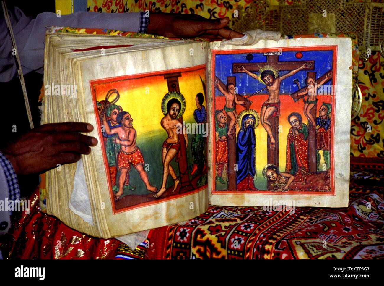 A 15th century illuminated manuscript of holy Coptic texts at the ...