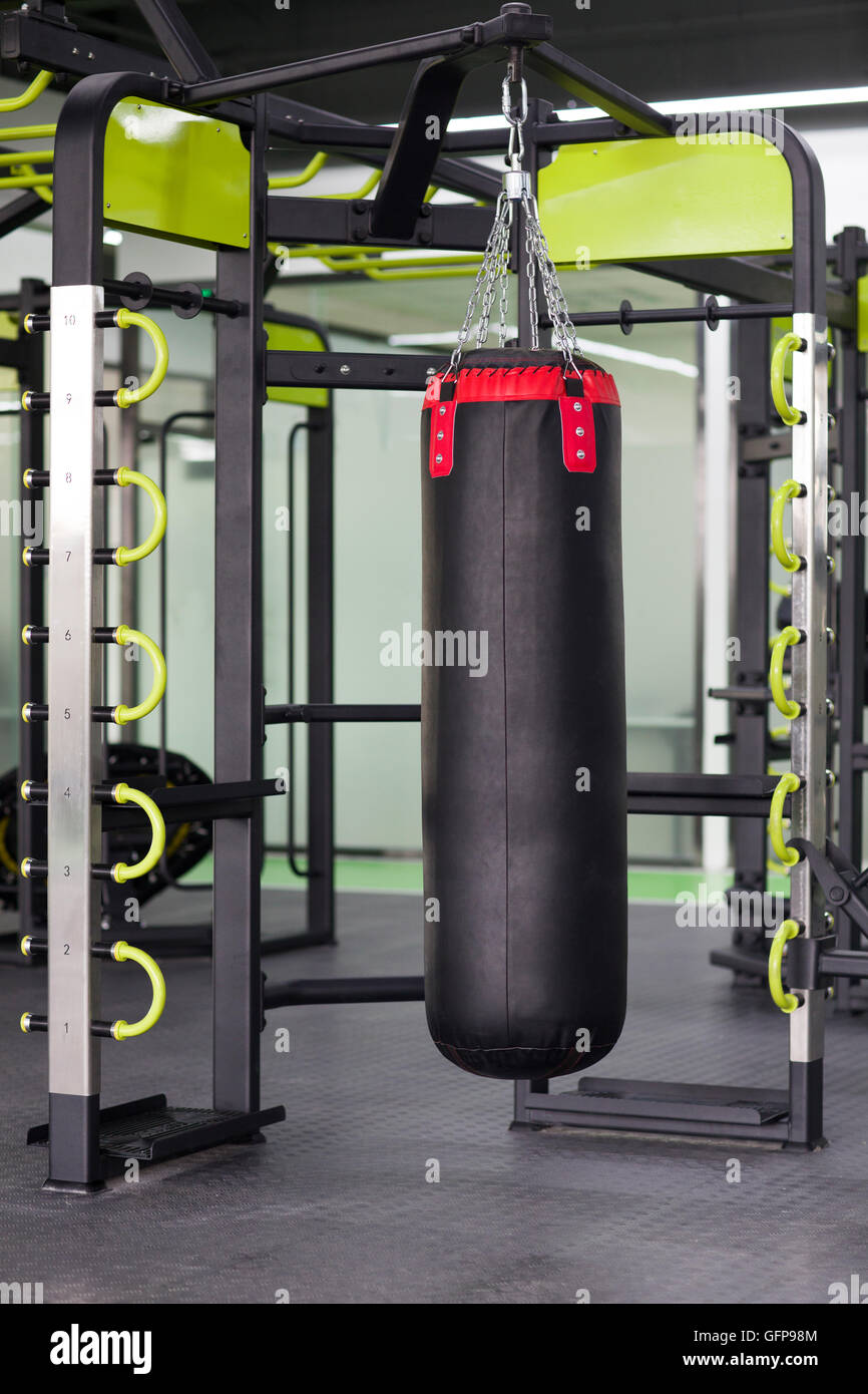 Boxing bag in gym Stock Photo - Alamy