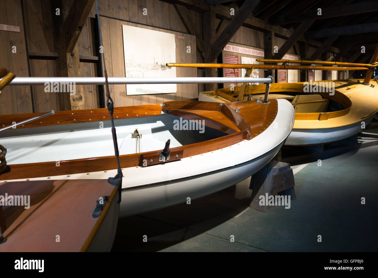 Wooden boats in the Mystic Seaport Museum, Mystic, Connecticut, USA ...