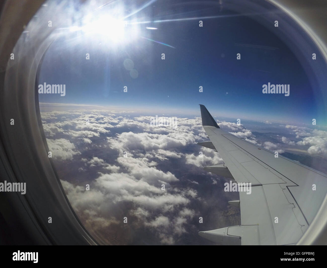 View from airplane window Stock Photo - Alamy