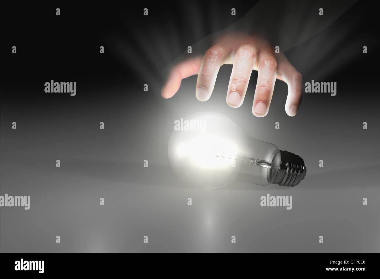 Japanese woman with light bulb Stock Photo - Alamy