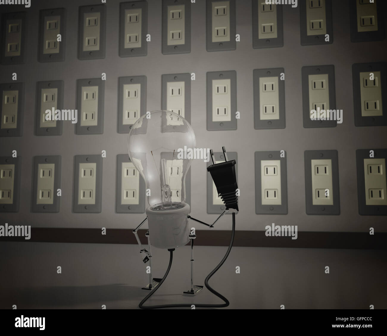 Light bulb CG animation Stock Photo - Alamy