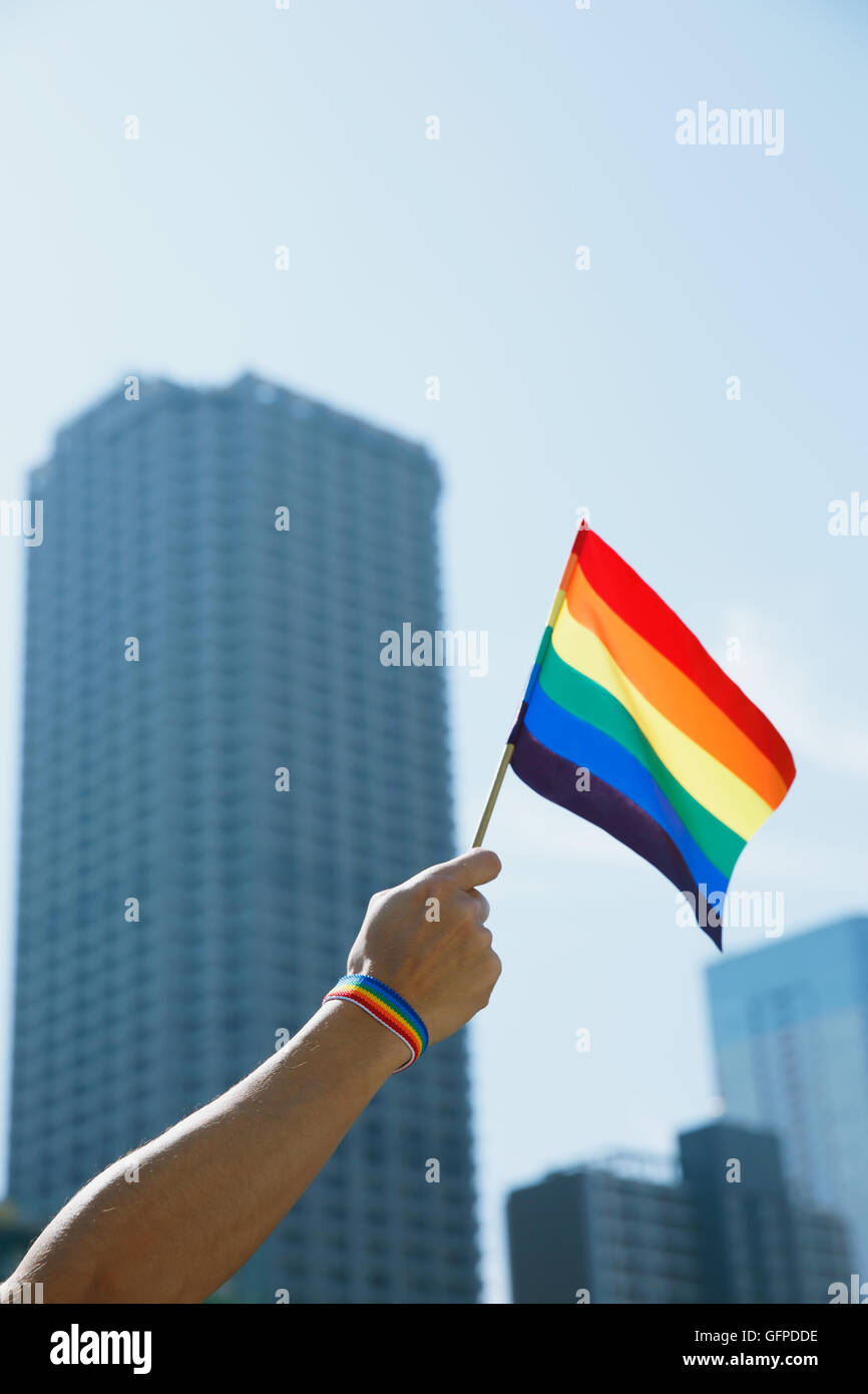 People with rainbow flags Stock Photo - Alamy