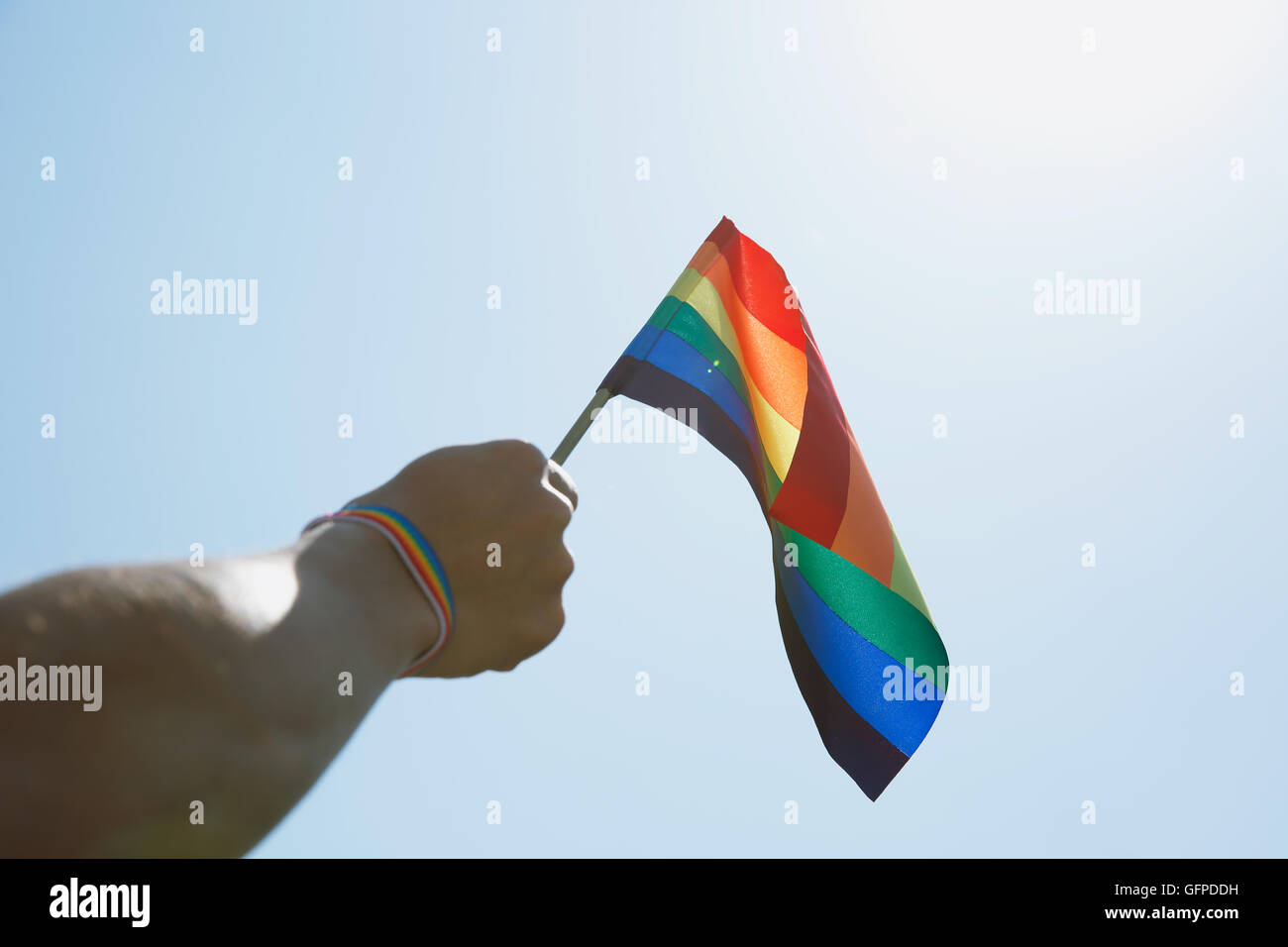People with rainbow flags Stock Photo - Alamy