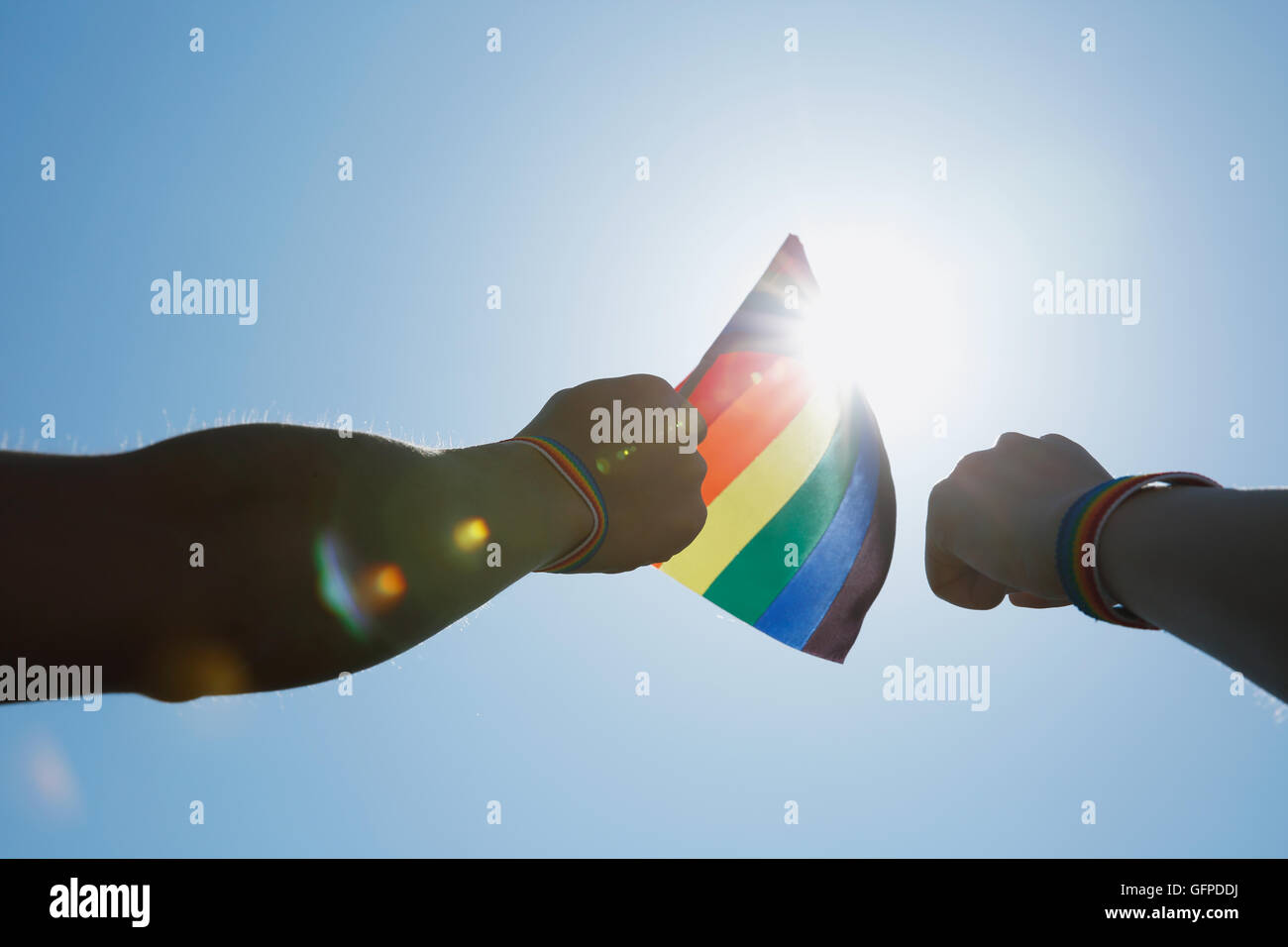 People with rainbow flags Stock Photo - Alamy
