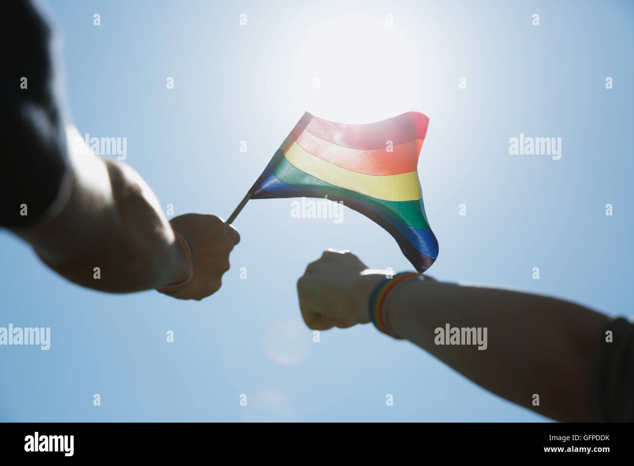 People with rainbow flags Stock Photo - Alamy