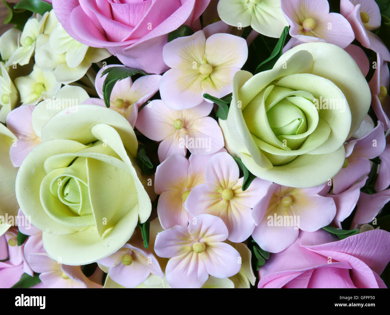 Clay flower for bride, hand flower, necklace make from clay in pink ...