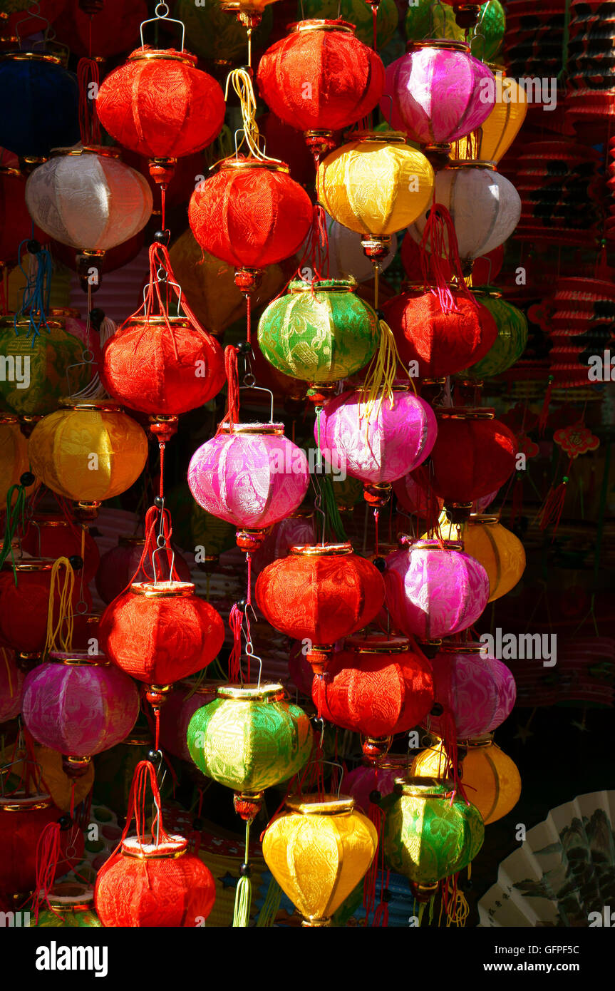 Group of colorful lantern at lantern street, Ho Chi Minh city, Vietnam ...