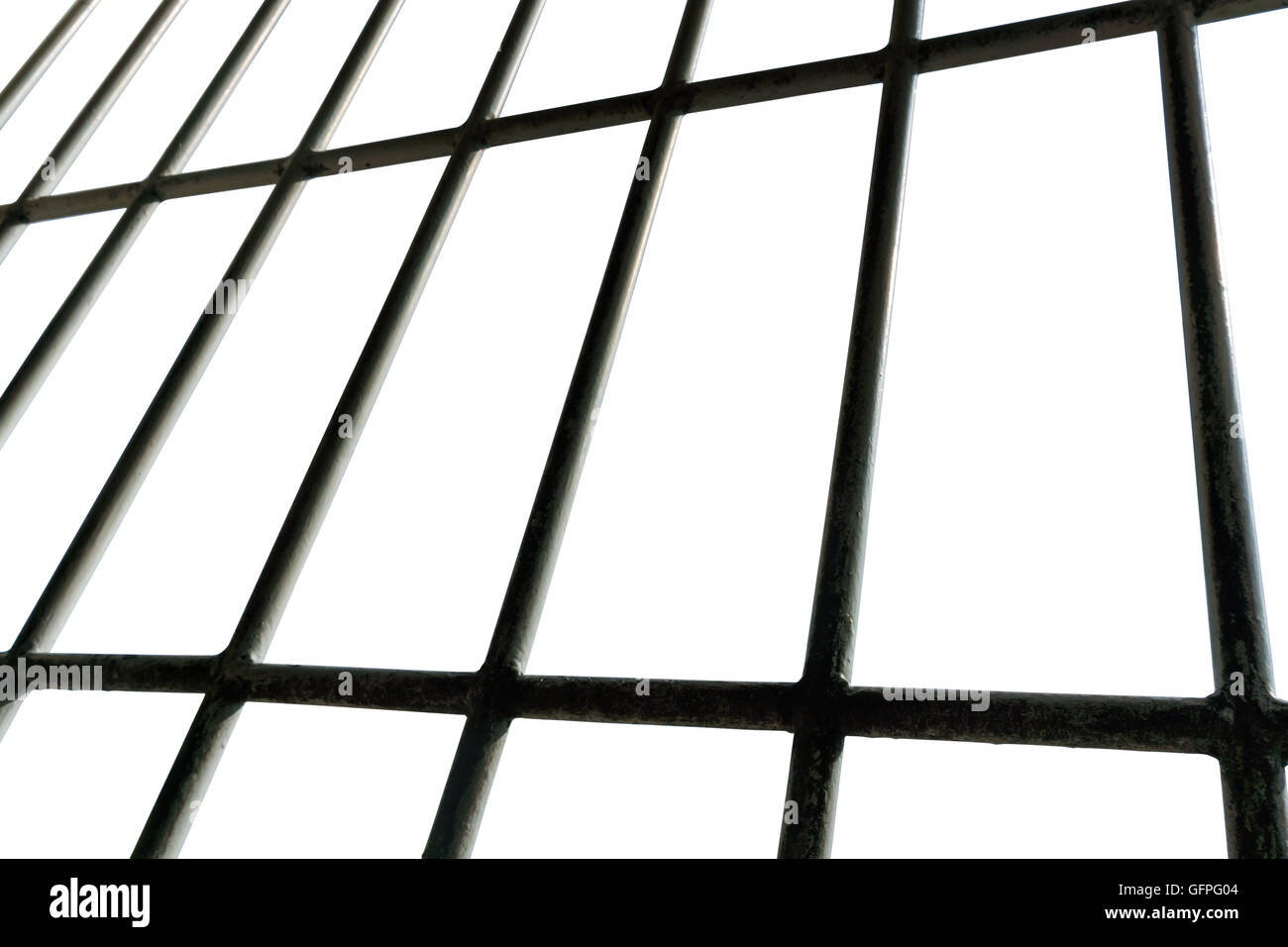 Prison window isolated on white with clipping path Stock Photo - Alamy