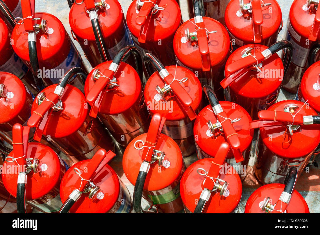 Group of fire extinguishers Stock Photo - Alamy
