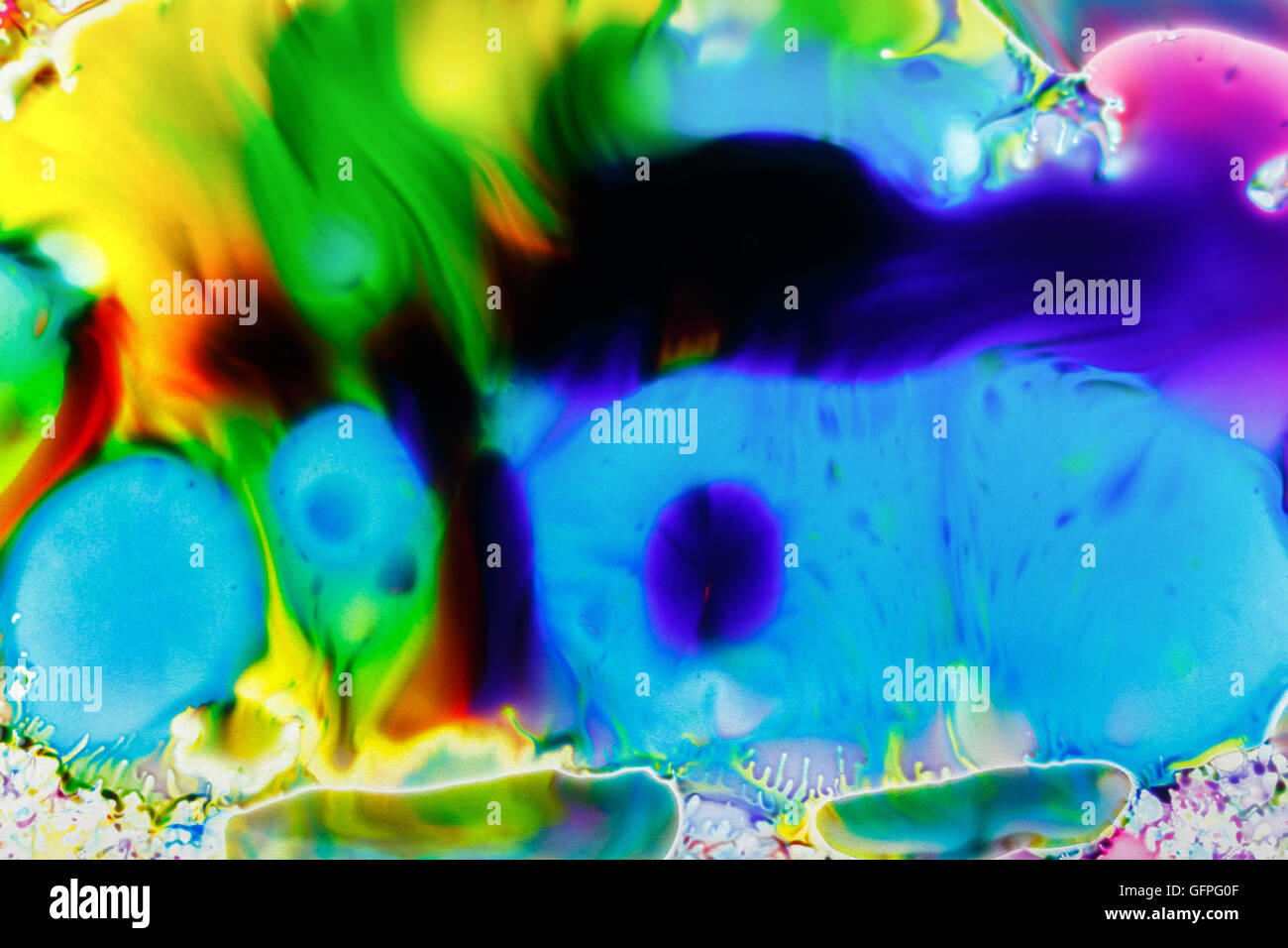 Color Ink drops and splatters on white background Stock Photo - Alamy